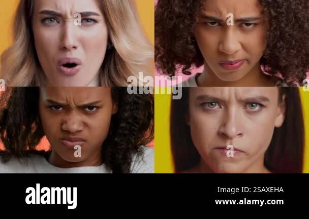 Four diverse individuals display a range of intense emotions. Each ...