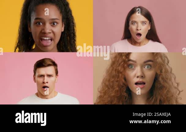 A collage of four diverse individuals showcasing powerful emotional ...