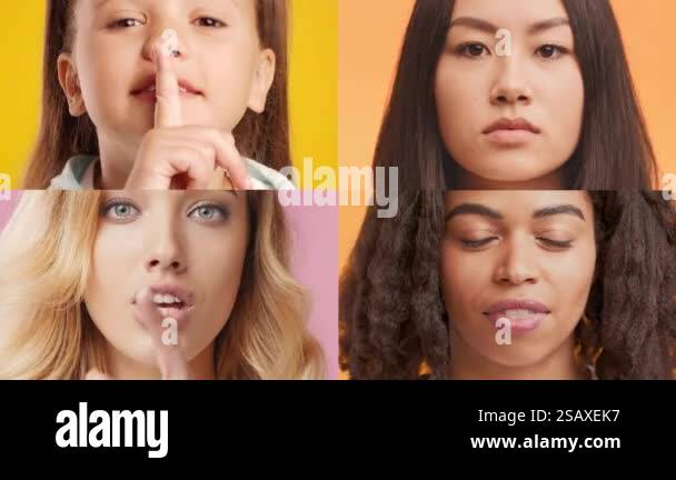 A collage displays four individuals showcasing various emotional ...