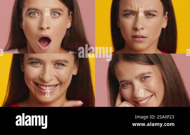 This collection showcases a variety of emotional expressions from ...