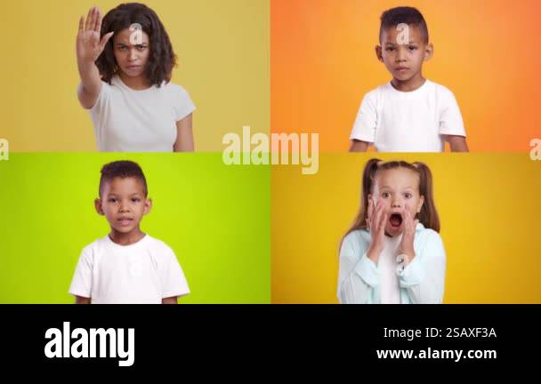 A collection showcasing diverse individuals expressing various emotions ...