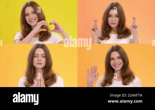 A series of four expressive gestures highlights different emotions. The ...