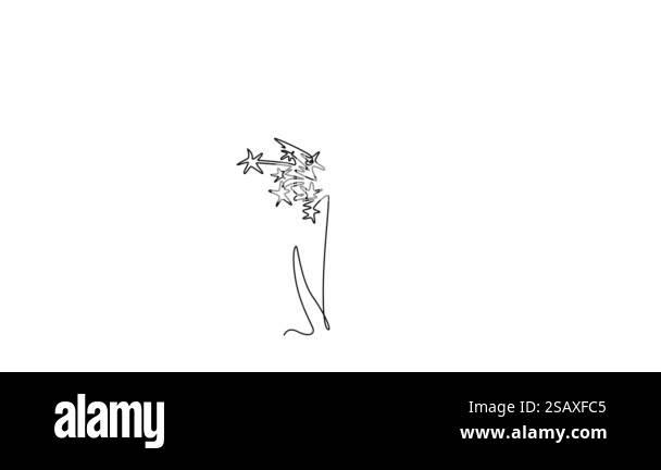 Animated self drawing of continuous line draw beauty fresh allium ...