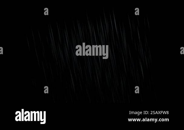 Realistic rain drops animation overlay on black background . 4K ...