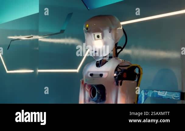 Kuala Lumpur - 1 JAN 2025 Futuristic Humanoid Robot Environment and ...