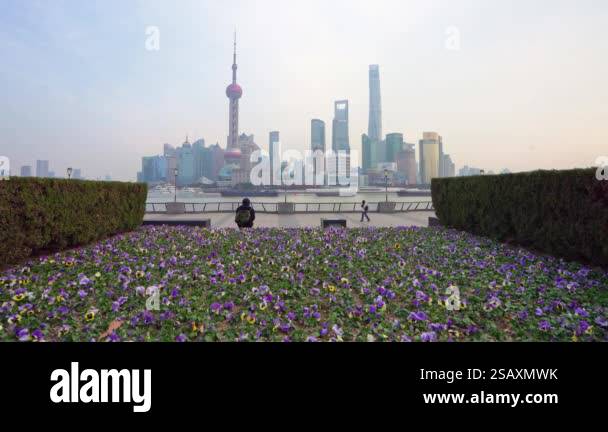 Shanghai, China. January 7, 2025. view of the city skyline on the ...