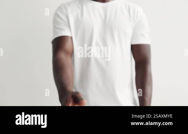 Man Giving Arm Extended for Handshake Close-up. Millennial Black Guy ...