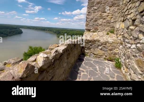 A stunning riverside view from the stone walls of an ancient fortress ...