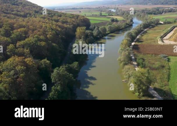 Flying over a river flowing in a gorge aerial view Stock Video Footage ...