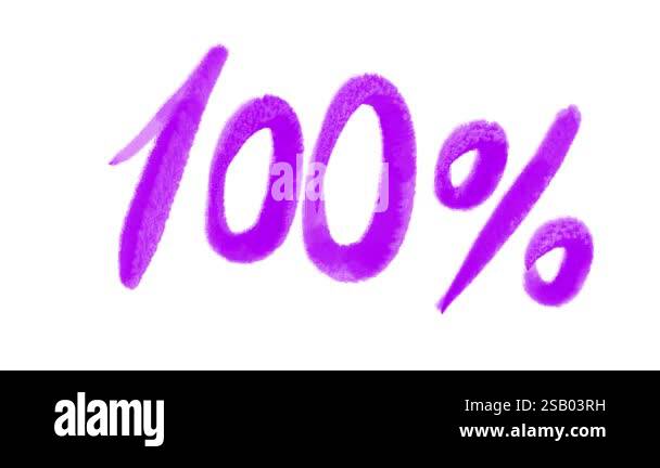 Animation of percentage growth on a black screen. From 15 to 100 ...
