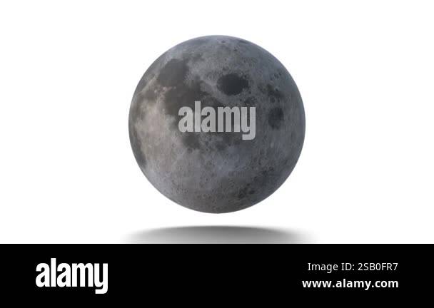 moon rotating on white background Stock Video Footage - Alamy