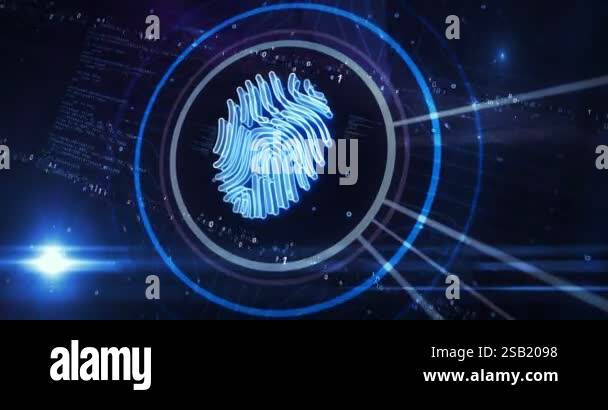 Fingerprint biometric identification access security symbol digital ...