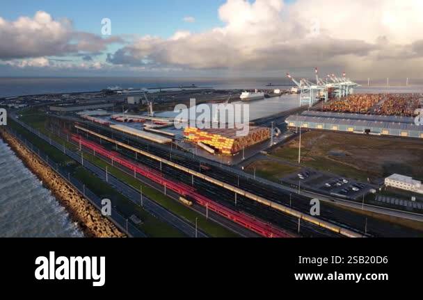 Witness the vibrant activity at the Port of Antwerp-Brugge in Zeebrugge ...