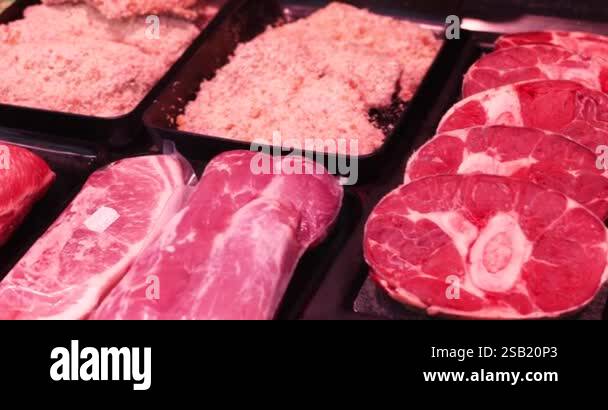 Raw beef meat osso buco shank steak lower part of cows foreleg. Red ...