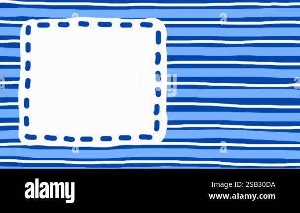 This is a motion graphic animation of a blue white wiggly hand drawn ...