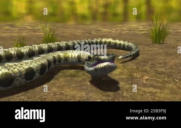 3D view of the common European viper, displaying its body, head, and ...