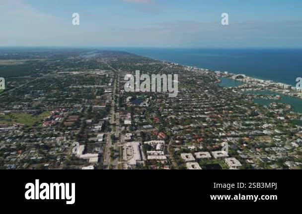 Wide Drone view of suburb in Naples. Elements of Florida suburbs. real ...