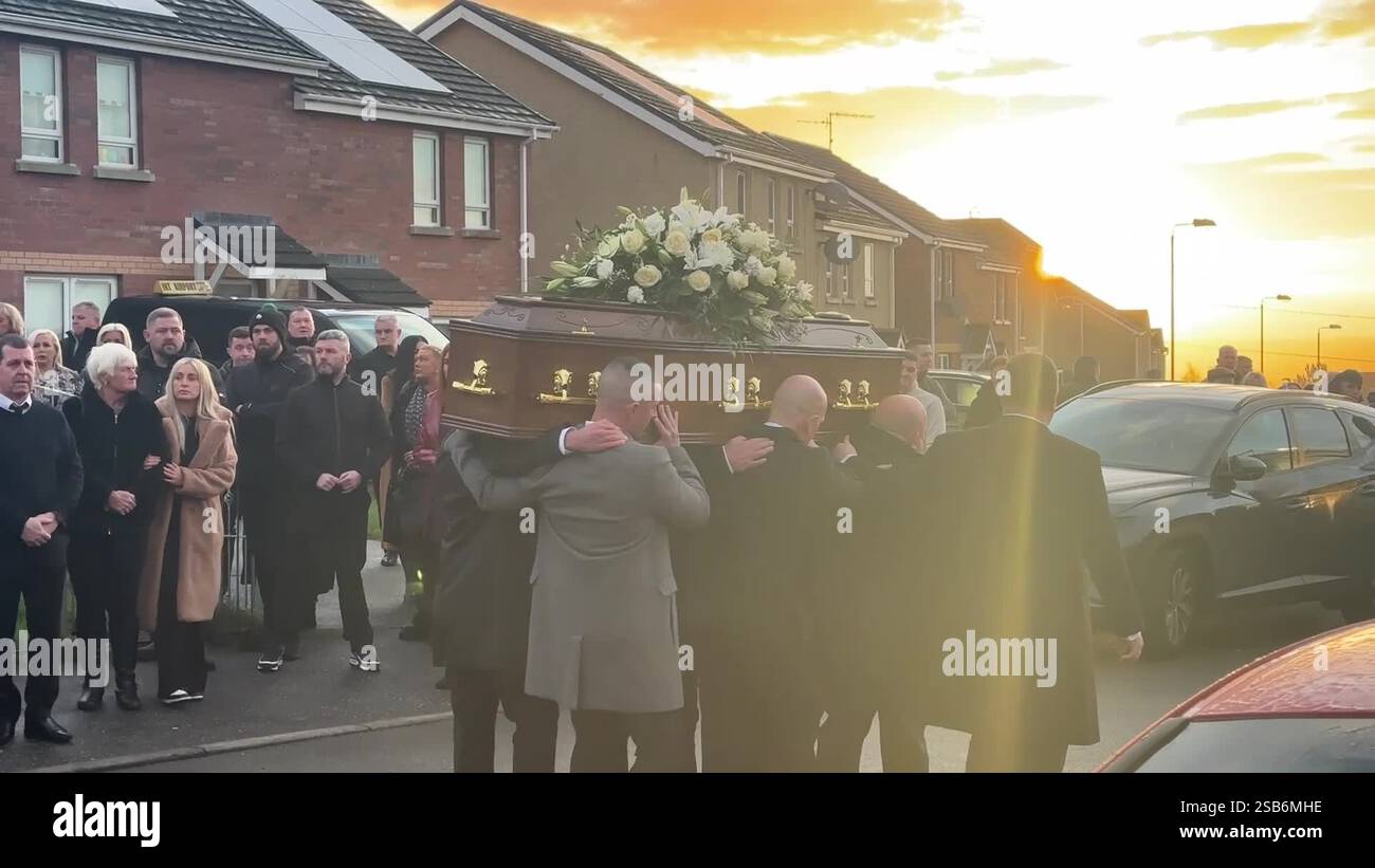 Funeral takes place for Belfast man murdered in Spain Stock Video ...