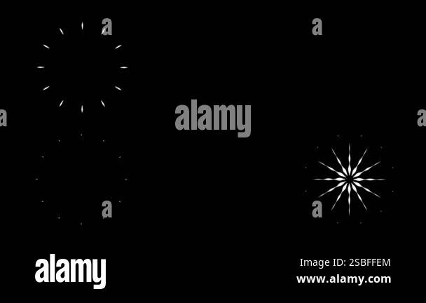 Bursts And Sparks, Circle blast on black screen background. Pop-up line ...