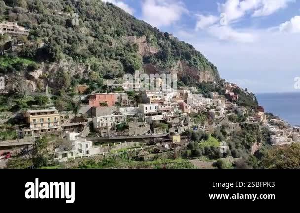 Positano, Campania, Italy January 20, 2025: Winter view of the village ...