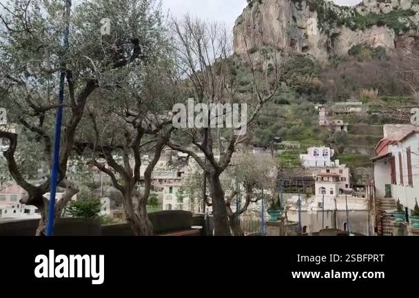Positano, Campania, Italy January 20, 2025: Winter view of the village ...