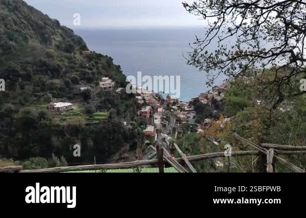 Positano, Campania, Italy January 20, 2025: Winter view of the village ...