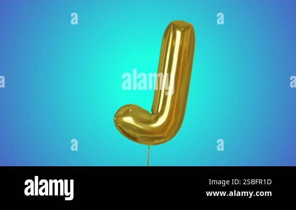 3d animated balloon J letter with alpha matte Stock Video Footage - Alamy