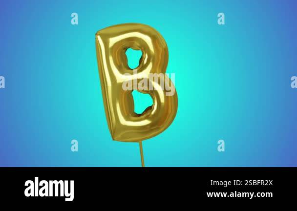 3d animated balloon B letter with alpha matte Stock Video Footage - Alamy
