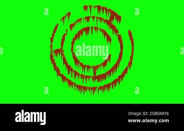 Puzzle symbol with scary blood effect on green screen background Stock ...