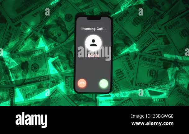 Centered View of a Smartphone Displaying an Incoming Call Screen with ...