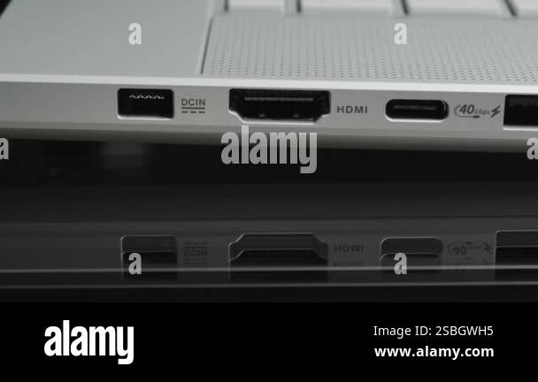 Slider Shot of a Laptop Side Panel Displaying Multiple Ports Including ...