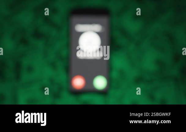 Close-Up Shot with Focus on a Smartphone Displaying an Incoming Call ...