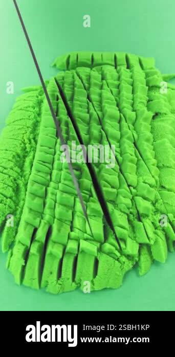 Very Satisfying and Relaxing Kinetic Sand ASMR video. Cutting anti ...