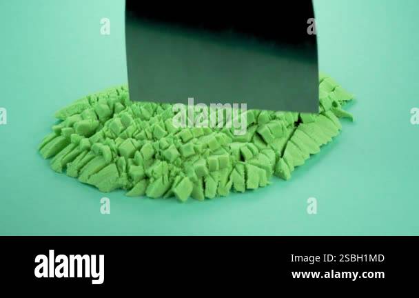Very Satisfying and Relaxing Kinetic Sand ASMR video. Cutting anti ...