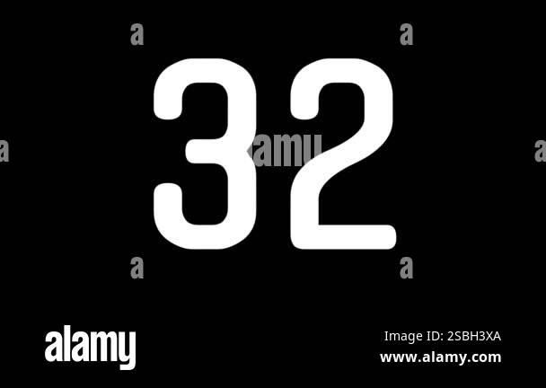 40 seconds countdown timer on a black background with white numerals ...