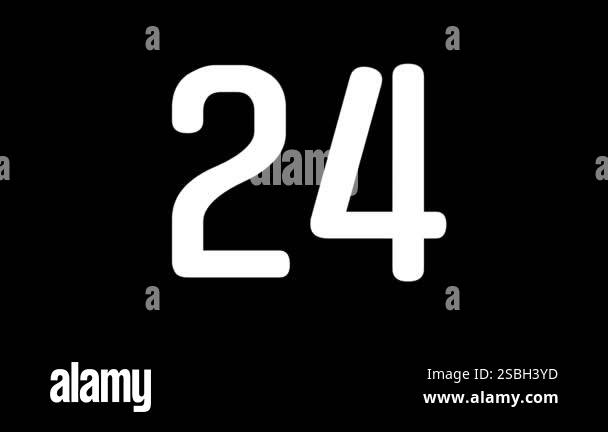 30 seconds countdown timer on a black background with white numerals ...