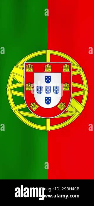 Portugal Flag Waving in The Wind | 4k Vertical Video | Realistic ...