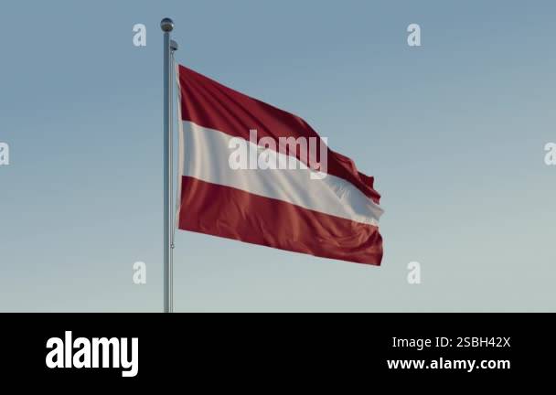 Austria Vienna Flag Loop Cinematic Realistic Wide Blue Sky Stock Video ...