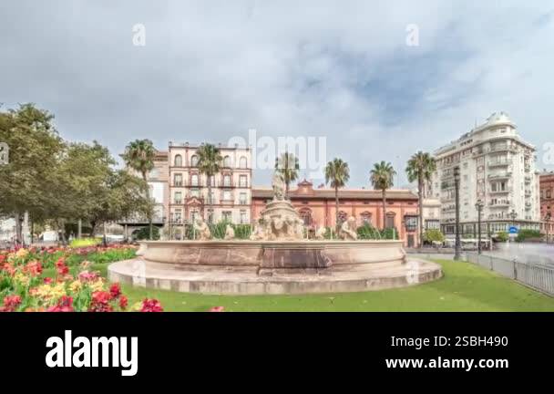 Hispalis Fountain in Seville, one of the citys most beautiful fountains ...