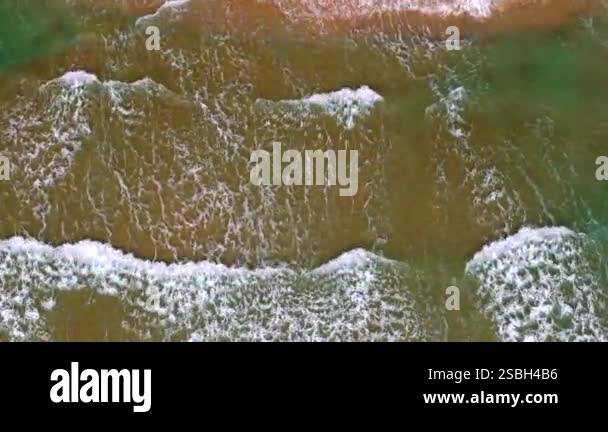 Drone view of beautiful seamless never ending footage while turquiose ...