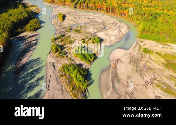 Stunning autumn landscape in Canada, British Columbia . Aerial view of ...