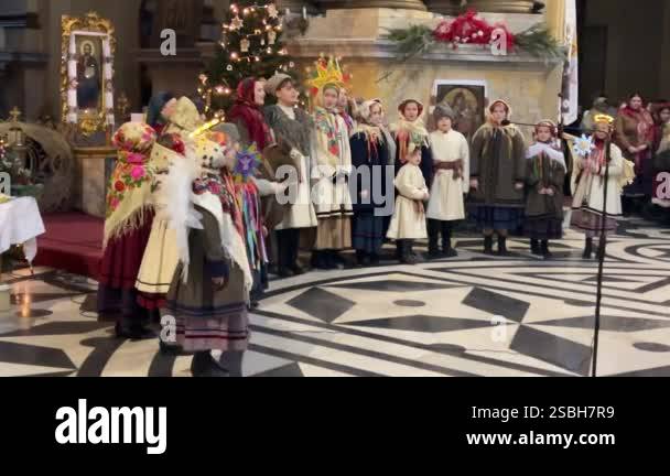 LVIV, UKRAINE - JANUARY 11, 2025: Children's choir "Dominus" from ...