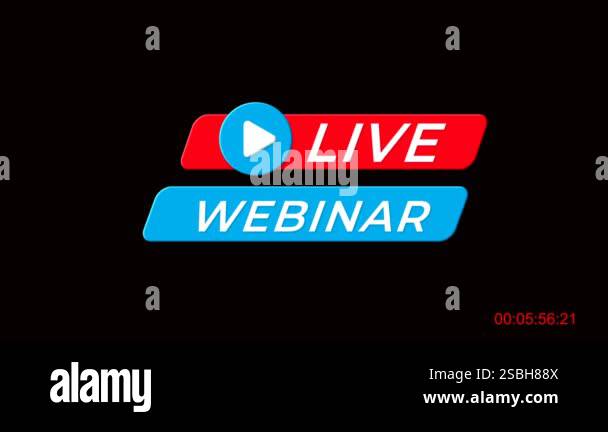 live webinar animation with timer text green screen background Stock ...