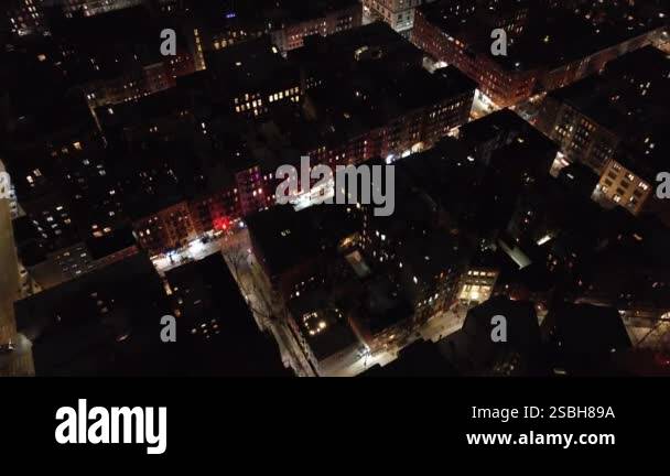 Aerial view of generic apartment buildings in New York City. Shot at ...