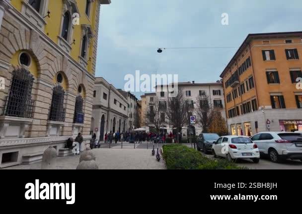 Verona, Italy 01.03.2024. Architecture of the city of Verona. Walk ...