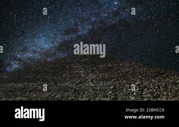 Egypt The Great Pyramid of Giza Milky Way Galaxy Over Pyramid of Khufu ...