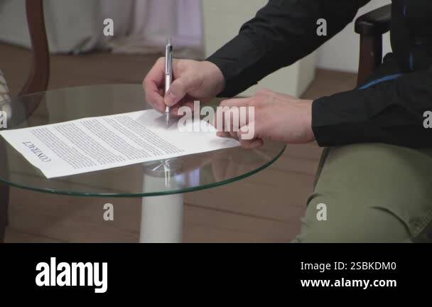 Signing a Legal Contract: The Moment of Commitment Stock Video Footage ...
