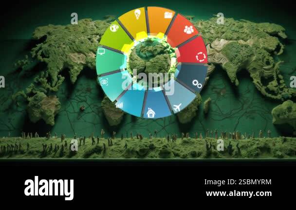 world map globe icons chart circular colorful diagram infographic wheel ...