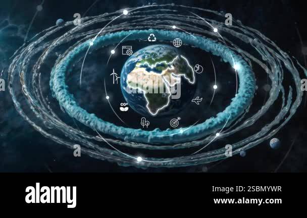 World map globe icons chart circular economy diagram infographic wheel ...