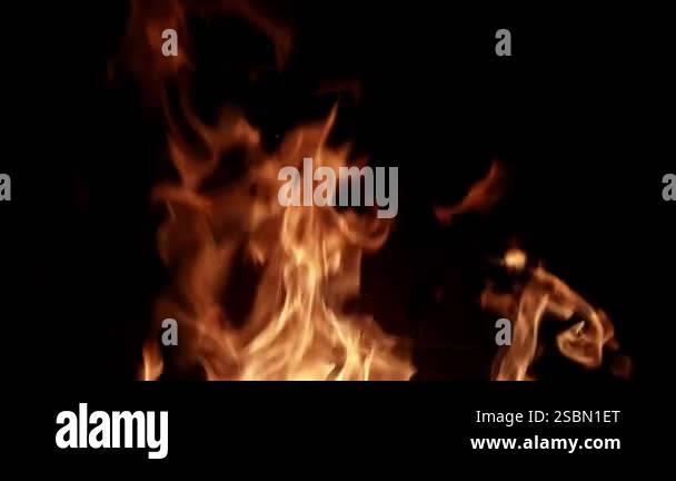 Fire on black for overlay design. Fire burn flame isolated, abstract ...